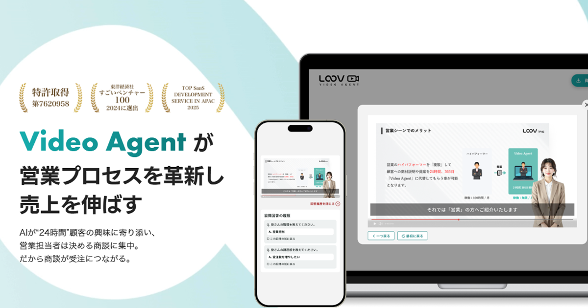 Video Agentが営業プロセスを改新し売上を延ばす | LOOV